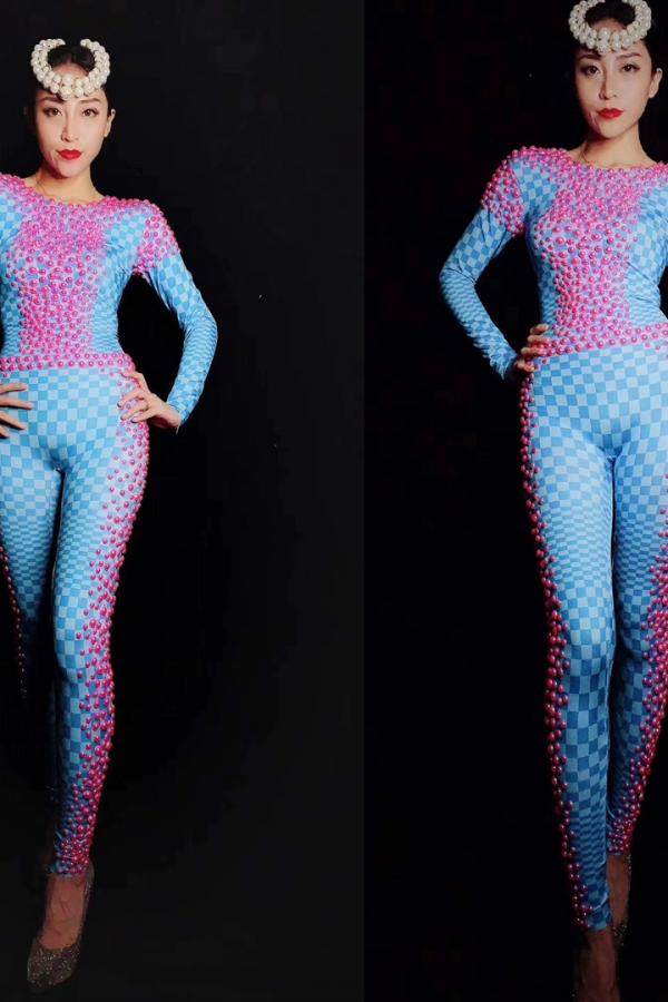 Pink and Blue Bodysuit - Costumes - Raywigs
