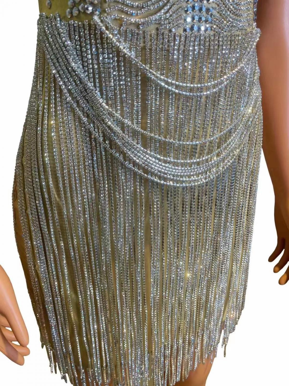 Rhinestone Chain Dress - Daily New In - Raywigs