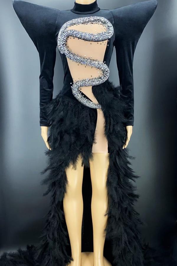 Black Sanke Dark Syle Drag Dress - Daily New In - Raywigs