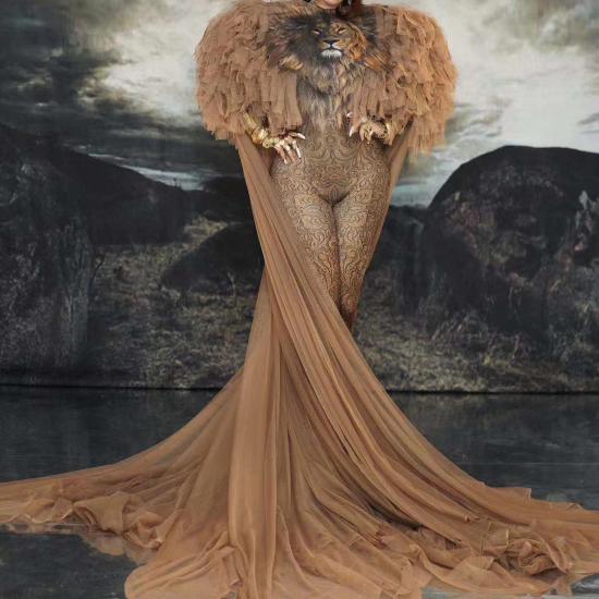 Lion Bodysuit With Cloak - Costumes - Raywigs