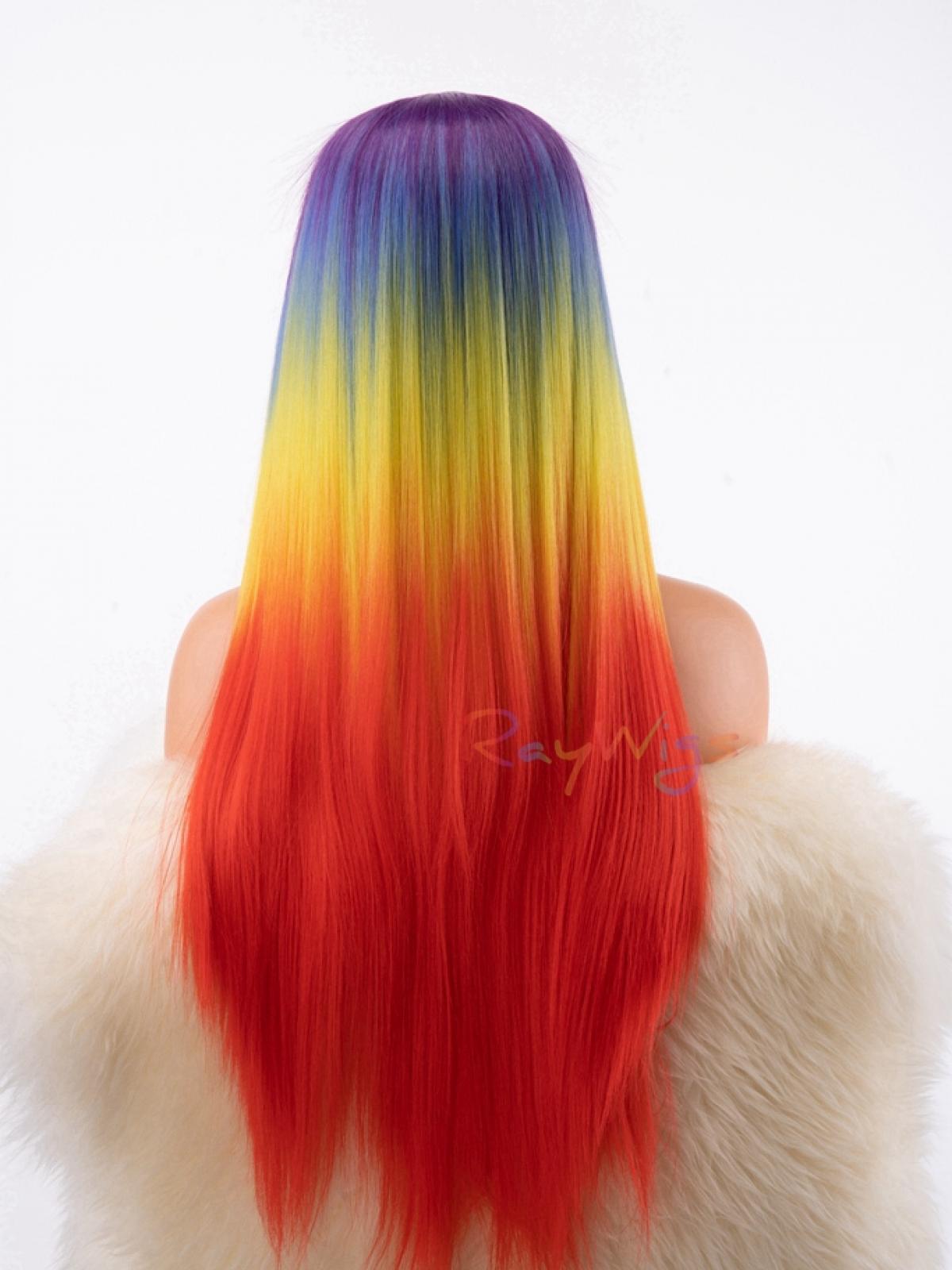 Hot Rainbow Color Drag Queen Stage Costume Wig - Style - Neon - Wigs ...