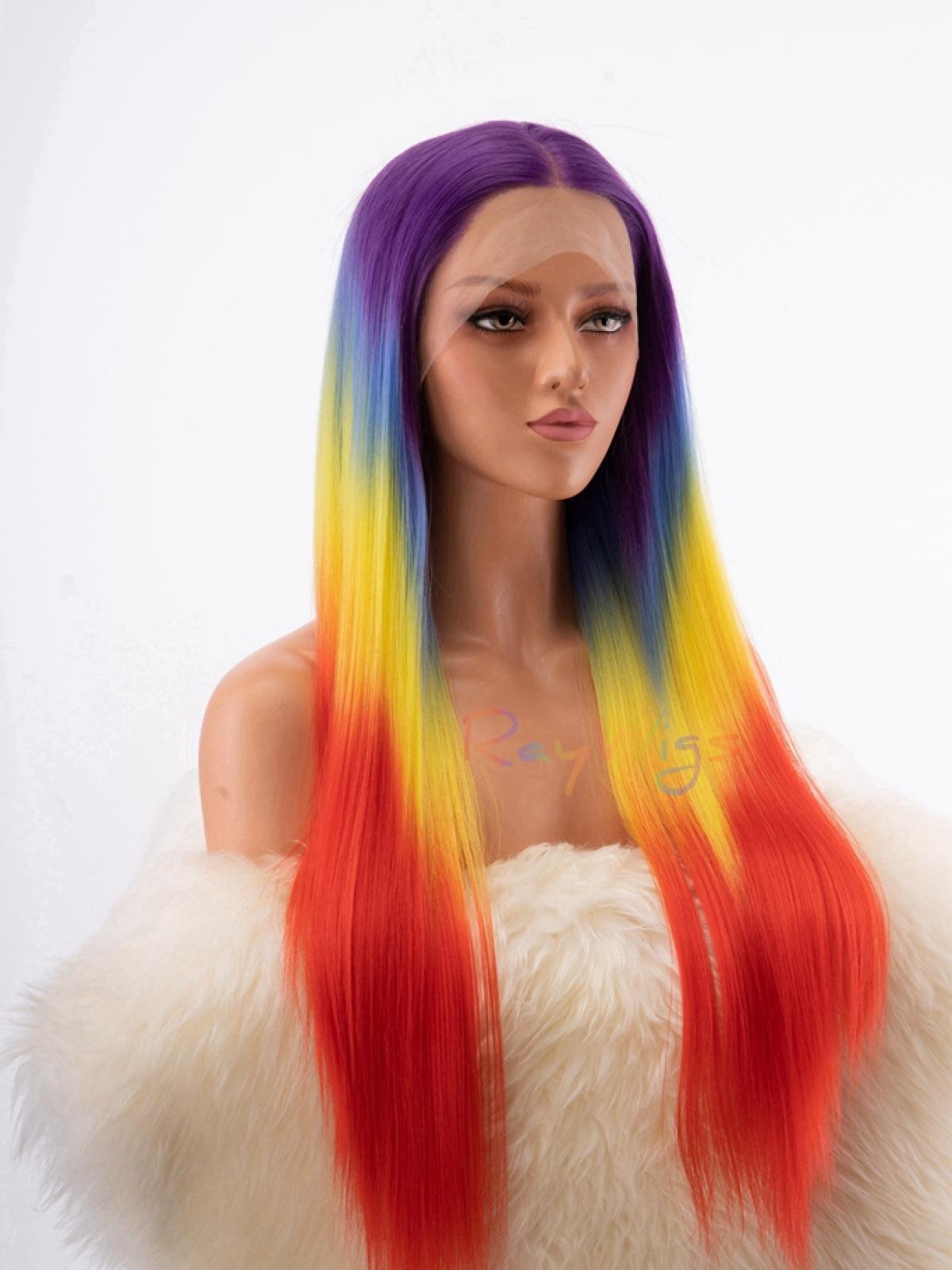 Hot Rainbow Color Drag Queen Stage Costume Wig - Style - Neon - Wigs ...