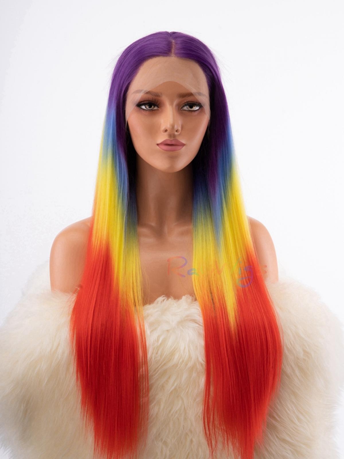 Hot Rainbow Color Drag Queen Stage Costume Wig - Style - Neon - Wigs ...