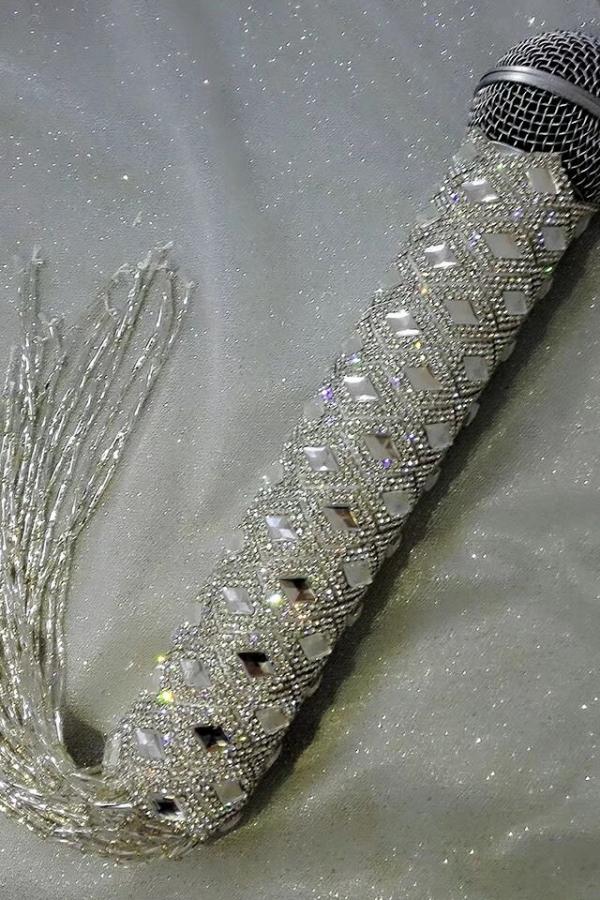 Silver Rhombus Tassel Microphone Cover - Costumes - Raywigs