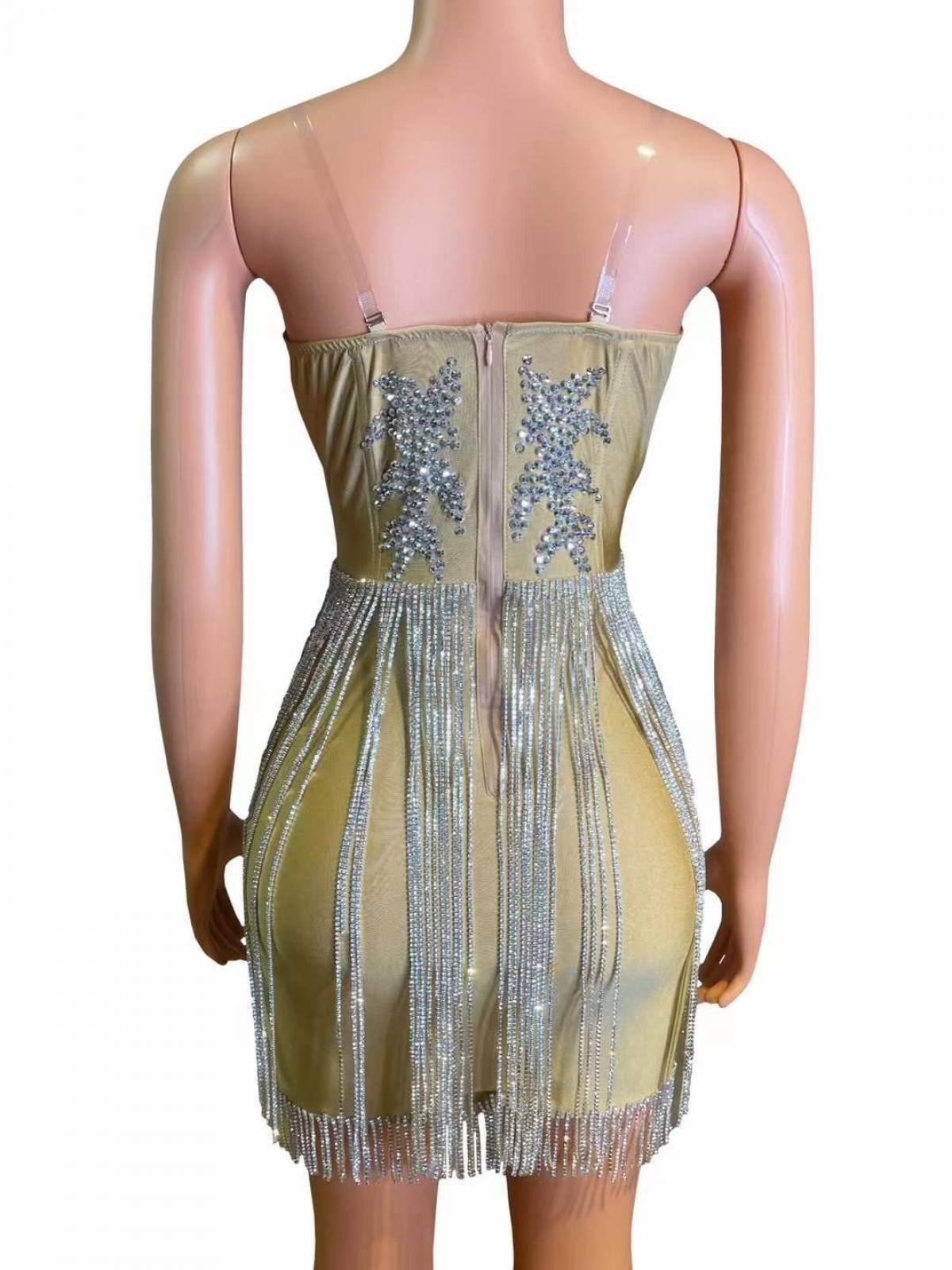 Rhinestone Chain Dress - Daily New In - Raywigs